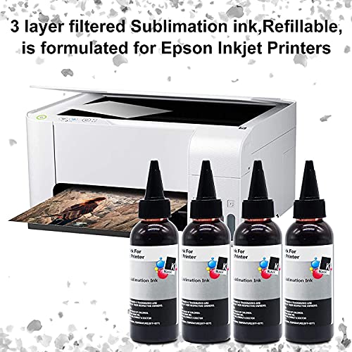 seogol Black Sublimation Ink for Epson EcoTank Workforce Printers ET-2720 ET-2760 ET-2750 ET-15000 ET-4700 ET-3760 WF-7710 WF-7720 WF-7210 C88+ ETC.(400ml/Offer Free ICC Printing)