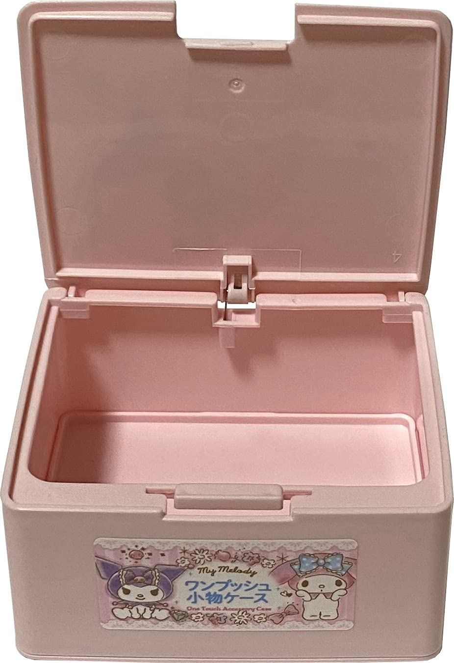 Friend Sanrio My Melody × Kuromi One push One Touch Open Type Lid Accessory Cosmetics Case Box 10.6 × 5.2 × 8.8 cm