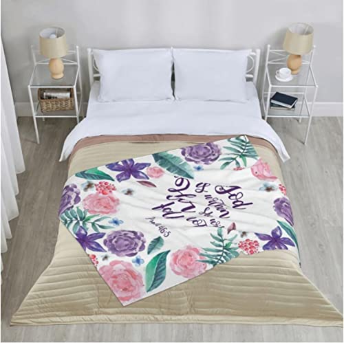 God is Within Her Blankets Bible Verse Blanket Spiritual Gifts for Women Soft Fluffy She Will Not Fall Fleece Blanket Get Will Soon Blanket Gift for Mom Women 40"X50"