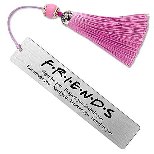 Hafhue Friends Fight for You Metal Bookmark Book Lover Gifts for Woman Man BFF Girlfriend Teens Students Friends Bookworm Readers Graduation Anniversary Gifts Back to School Gifts