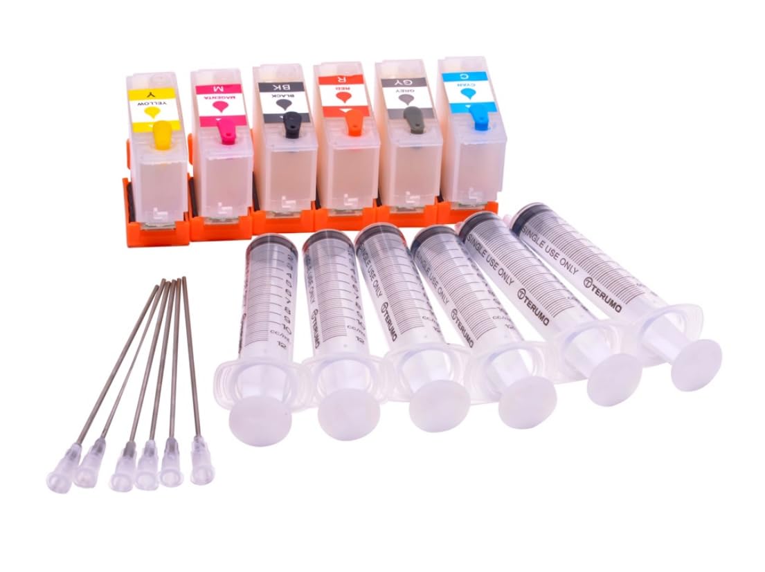 312XL 6 Color Refill Ink Cartridges No Chip Remanufactured Ink Cartridge for XP-15000 XP-15010 XP-15080 Sublimation Ink Cartridges Without Chip & Ink for XP15000 Printer