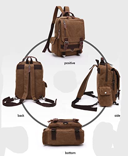 FASNAHOK Canvas Backpack for Women Travel Back Pack Multifunctional Shoulder Bag Vintage Rucksack School Bag Daypack