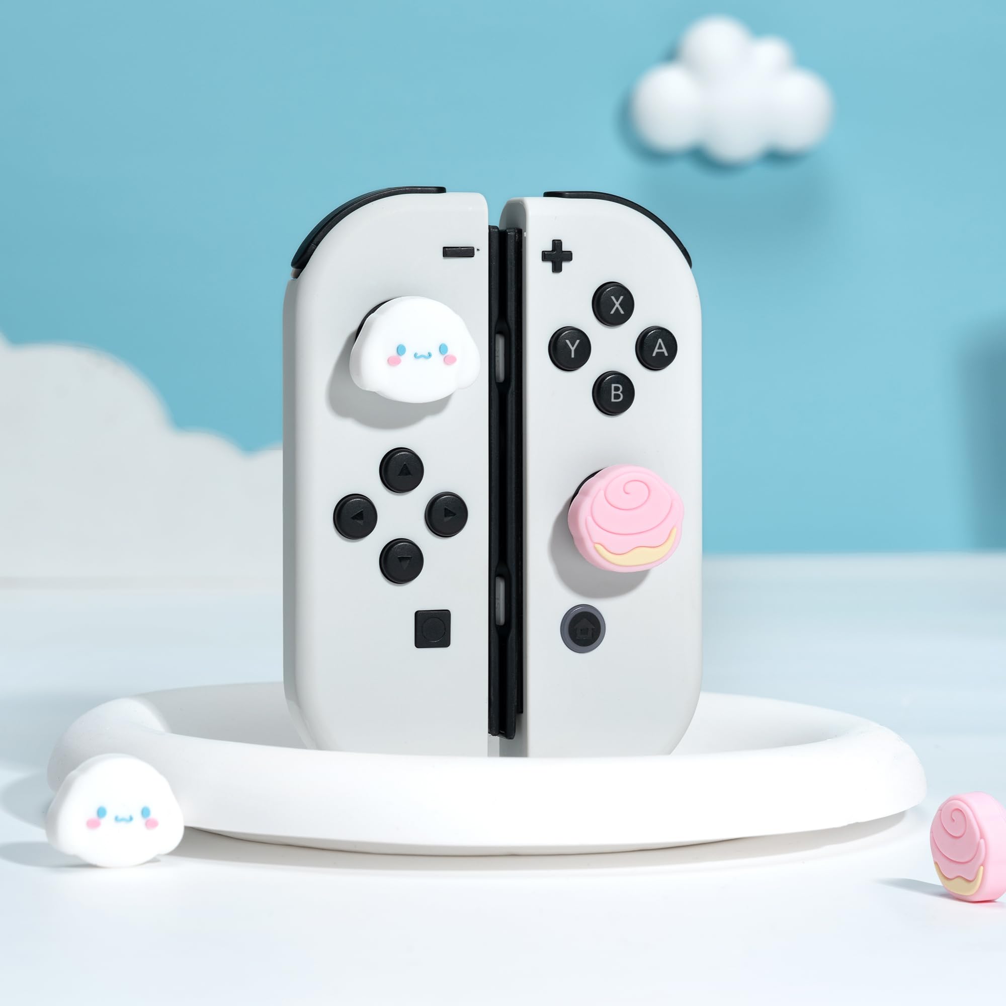 Yocore Switch Thumb Grip Caps,Soft Silicone Thumb Grips,Analog Soft Silicone Joystick Caps Stick Caps for Switch/OLED/Switch Lite,4 Pcs-DEG