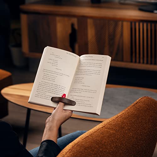 TILISMA Wooden Book Page Holder – Handmade Natural Walnut Thumb Bookmark - Reading Accessories Gifts for Book Lovers, Librarians, Bookworms, Teachers. (Large)