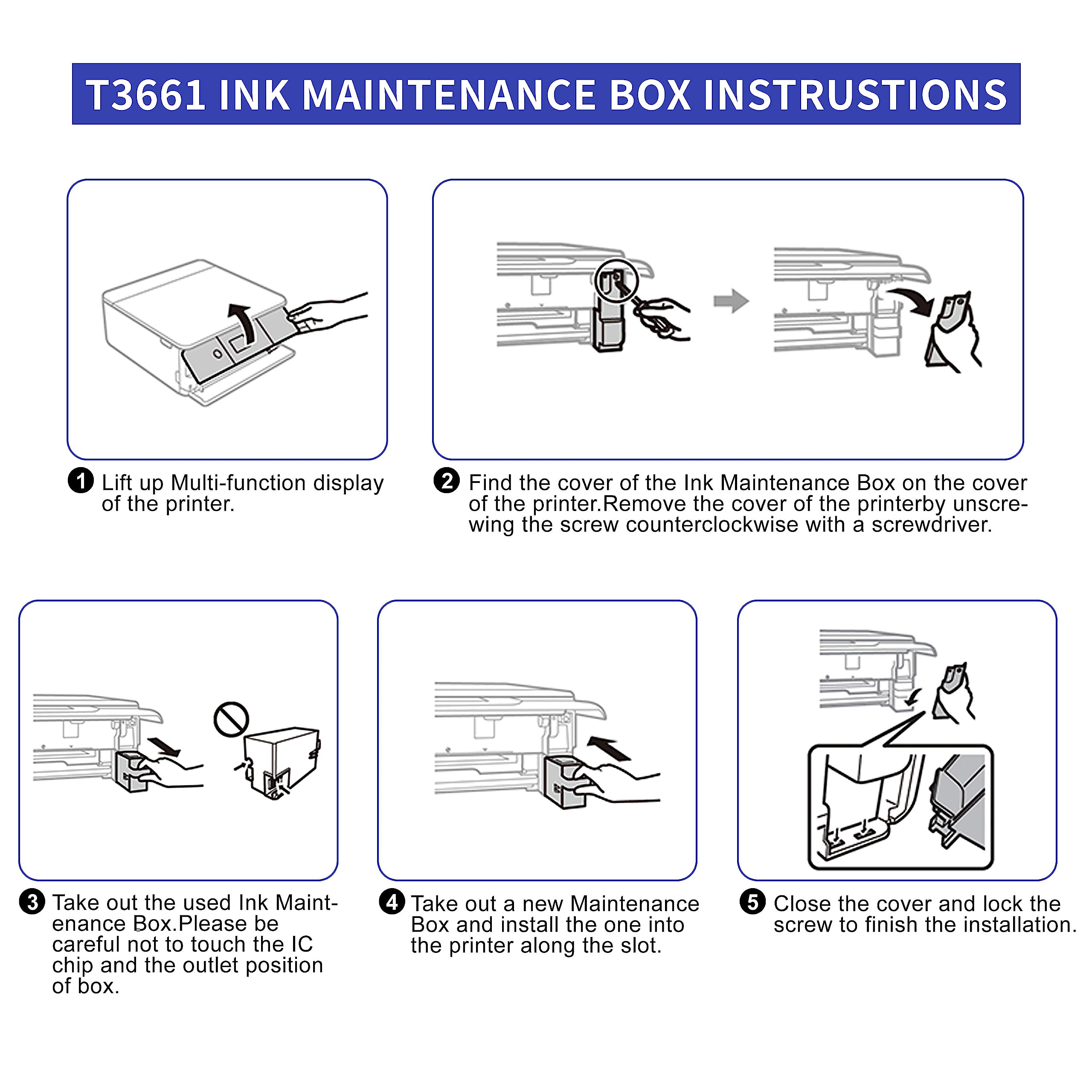 Aomya T366 T366100 T3661 Maintenance Box for XP-15000 XP-6000 XP-6100 XP-970 XP-8500 XP-8600 XP-8700 Expression Premium Photo Printer