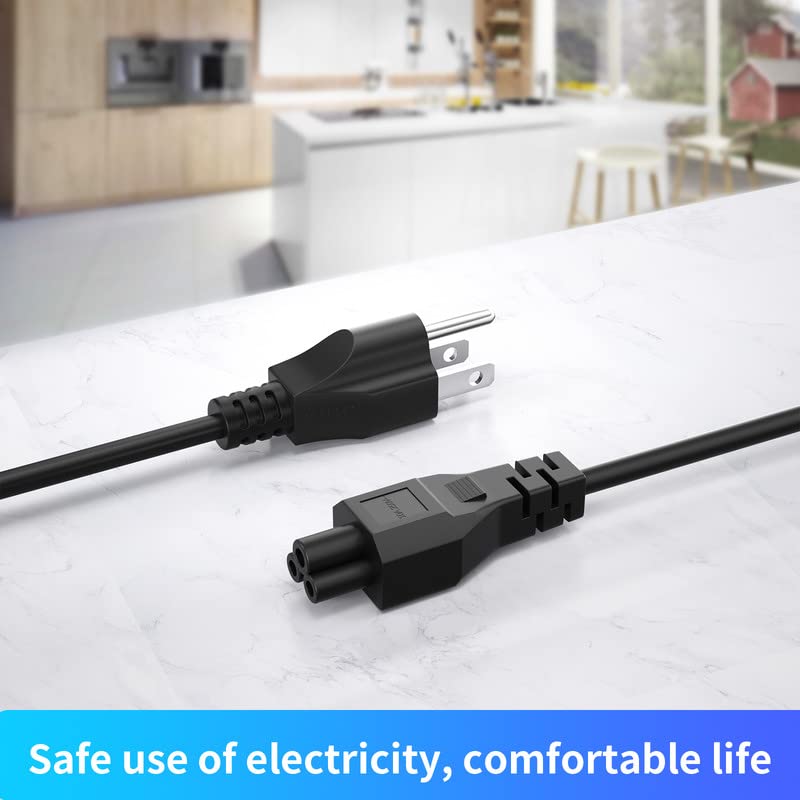 Mickey Mouse 6FT AC Power Cord Replacement for Epson WF-2830, WF-4740 & More, C5 to NEMA 5-15P, 1Pack