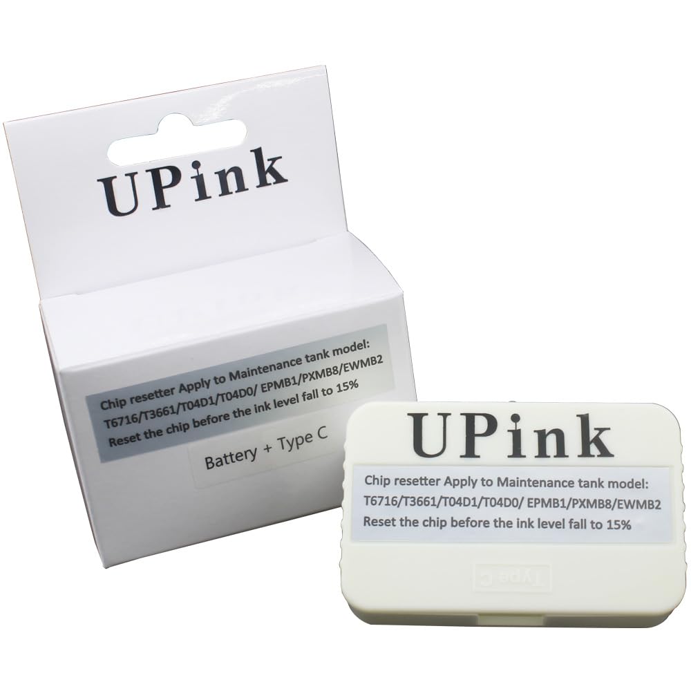 UPink T04D1 T3661 Maintenance Box chip Resetter Compatible for Epson XP-15000 XP-6000 XP-6100 XP-6001 XP-6005 XP-8500 XP-970 XP-15050 ET-15000 ET-3750 ET-3760 WF-2860 ET-4760 C5290 WF-C5710 XP-5100
