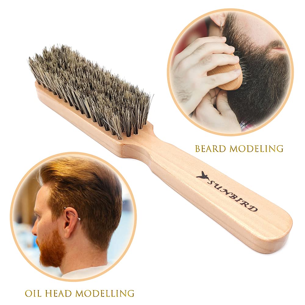 SUNBIRD Beard Brush For Men (Soft brush),Bristle brushes,Men's Beard Grooming Tools And Beard Styling Daily Care