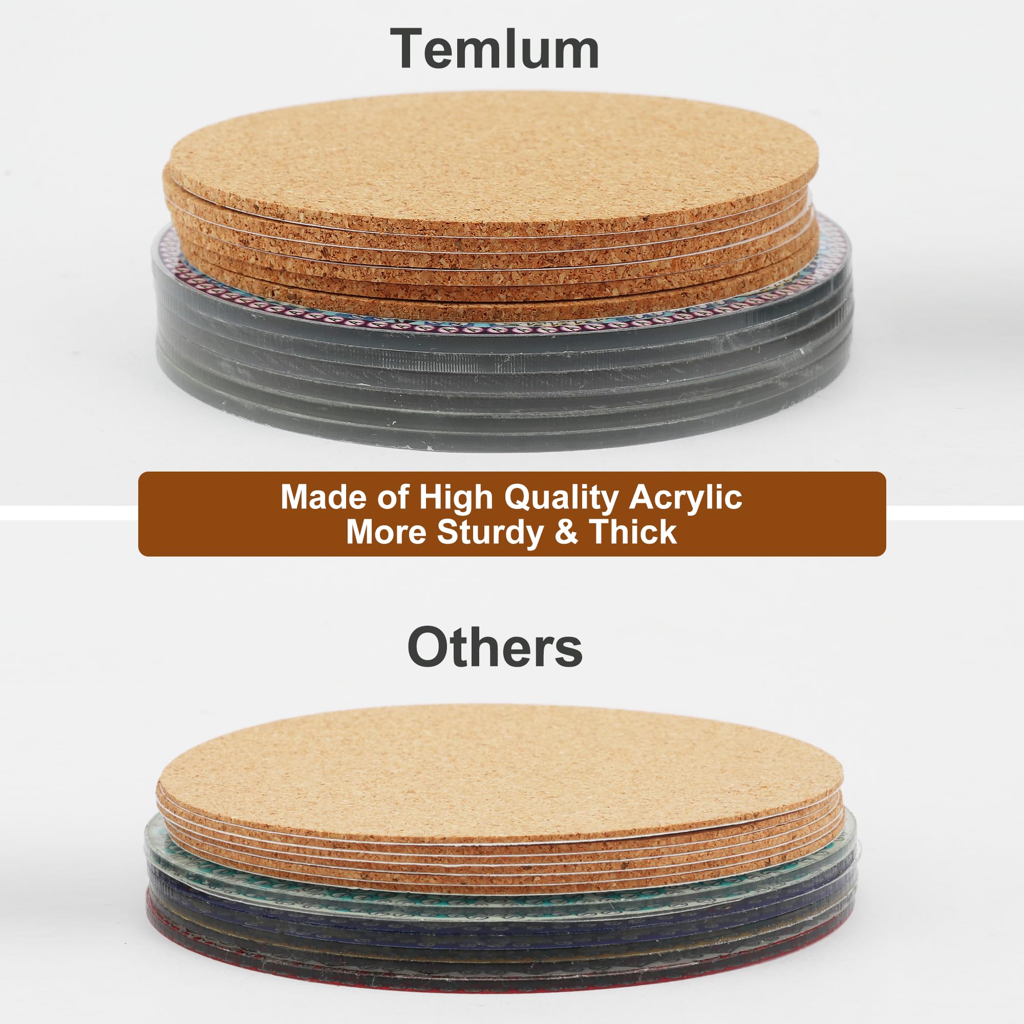 Temlum 6 Pcs Diamond Painting Coasters with Holder, DIY Mandala Coasters Diamond Art Kits for Beginners, Adults & Kids Small Diamond Painting Craft Supplies