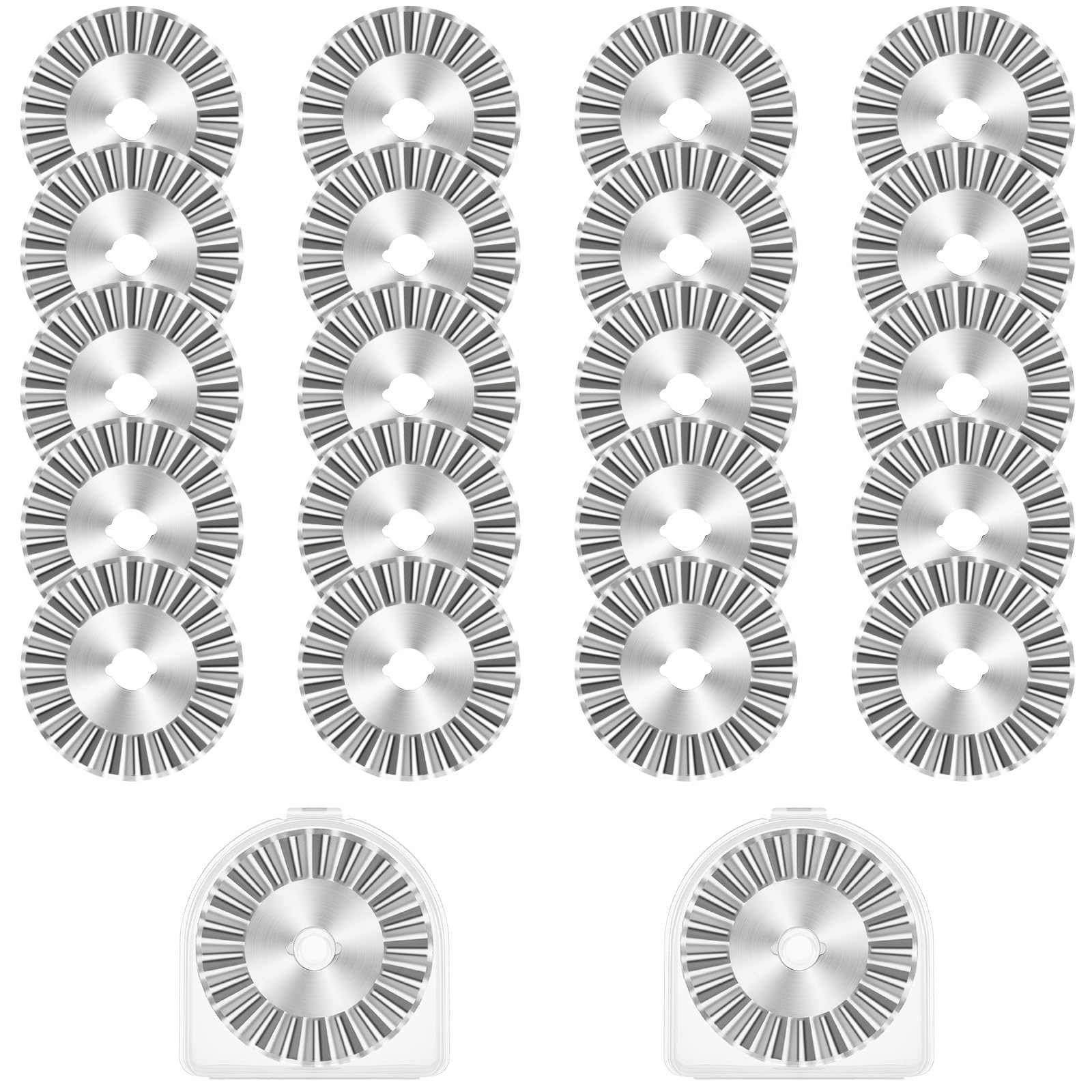 20 Pieces 45 mm Wave Rotary Blade Replacement Cutter Pinking Refill Blades Wavy Circular Edge Blade for Quilting Scrapbooking Sewing Cutting Paper Cloth Fabric Arts Crafts Tools