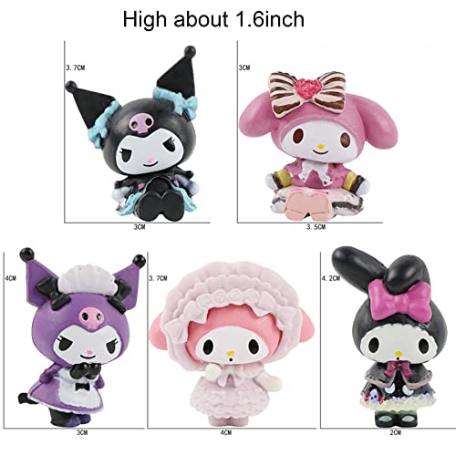 Anime Figure Toys Anime Cake Toppers Cute Room Decor PVC Model Dolls Cute Action Figure Statues (melo-Kuro 5pcs)¡