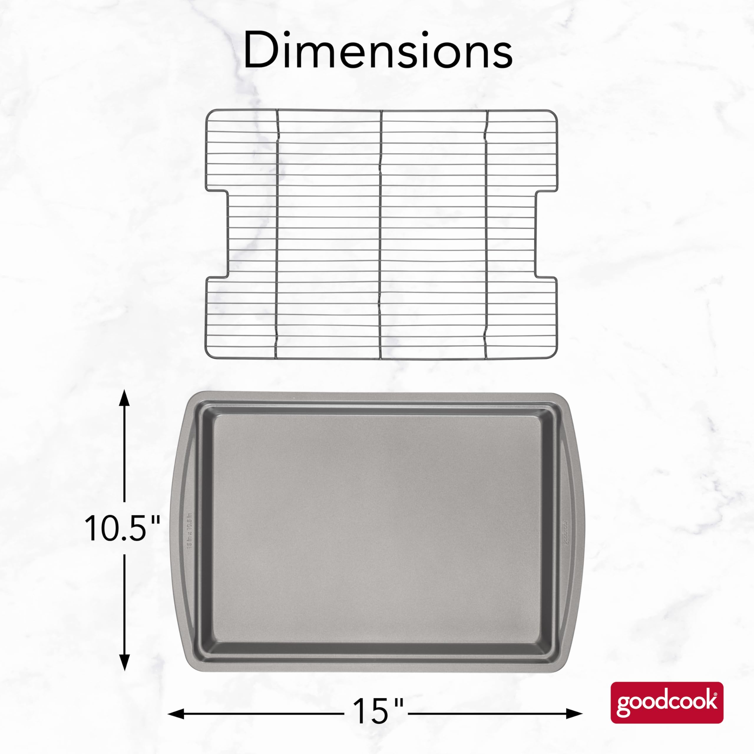 GoodCook 15" x 10.5" Premium Nonstick Carbon Steel Crispy Bacon Multipurpose Baking Pan Set