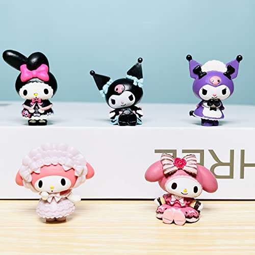 Anime Figure Toys Anime Cake Toppers Cute Room Decor PVC Model Dolls Cute Action Figure Statues (melo-Kuro 5pcs)¡
