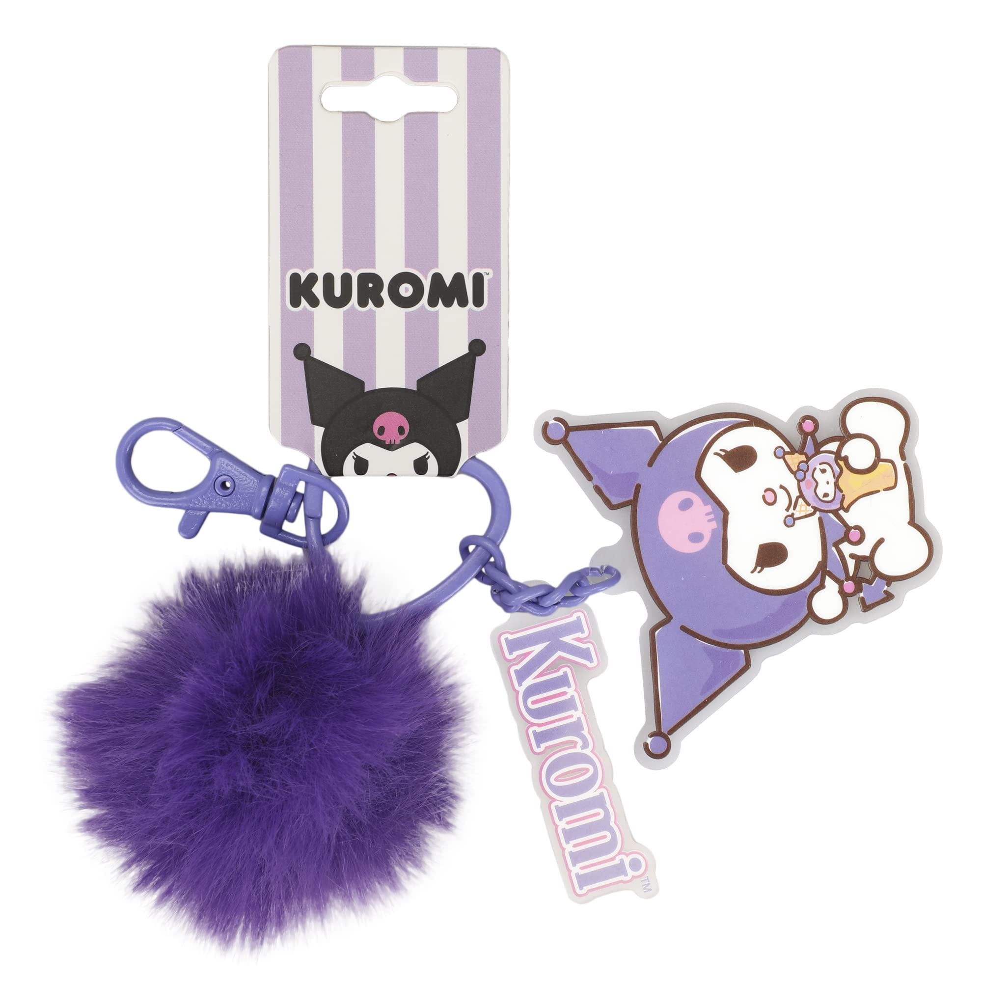 Kuromi Heart Shaped Keychain With Character Charms