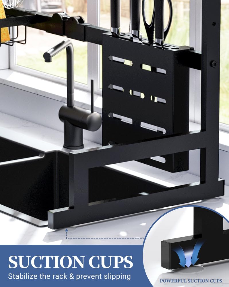 Kitsure Dish Drying Rack - Adjustable & Space-Saving Dish Rack(29.5-35.5in), Over-The-Sink Dish Drying Rack, Multifunctional Kitchen Dish Drying Rack, Stainless Steel Dish Drying Rack