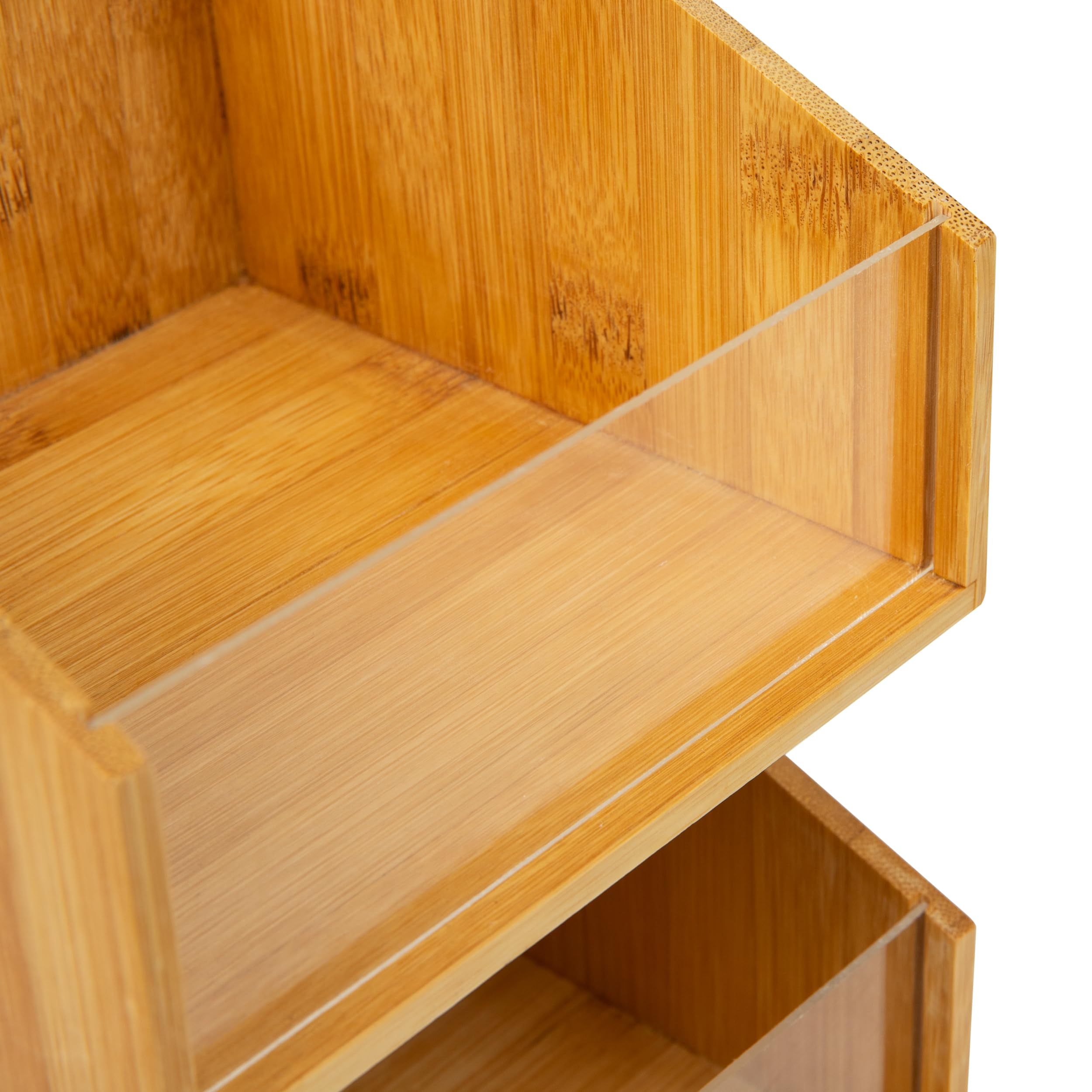 Mind Reader Coffee Condiment and Accessories Caddy Organizer, Bamboo Brown
