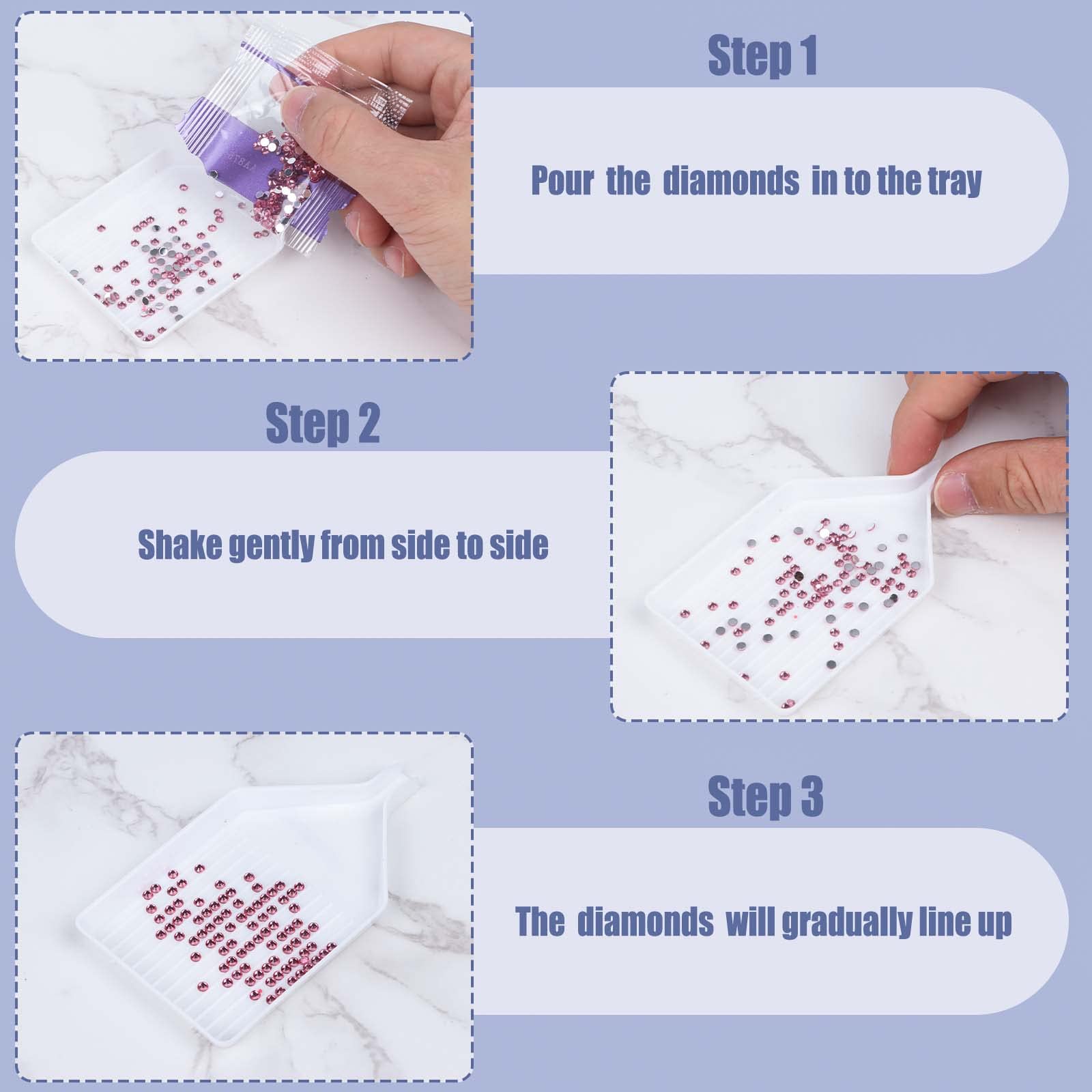 10Pcs Plastic Diamond Painting Trays, 3.8 x 2.2 Inches Rhinestone Plate Tray for Diamond Painting,Bead Sorting Trays for DIY Crafts