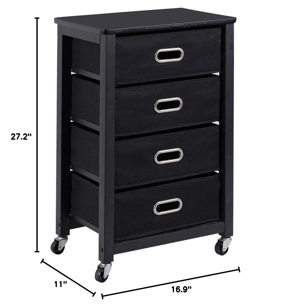 Giantex Rolling File Cabinet Heavy Duty Mobile Storage Filing Cabinet w/ 4 Drawers Black