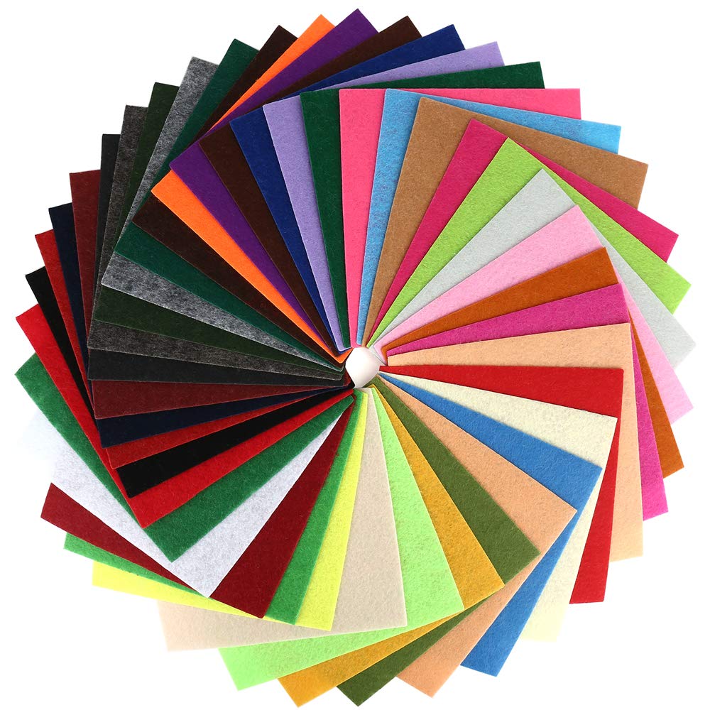 40 Pcs 6 x 6 Inches Craft Felt Fabric Sheets, Assorted Colors Non Woven Felt Sheets, Thick Felt Fabric Square for Kids, DIY Sewing Crafts, Patchwork, School Projects, Decoration.