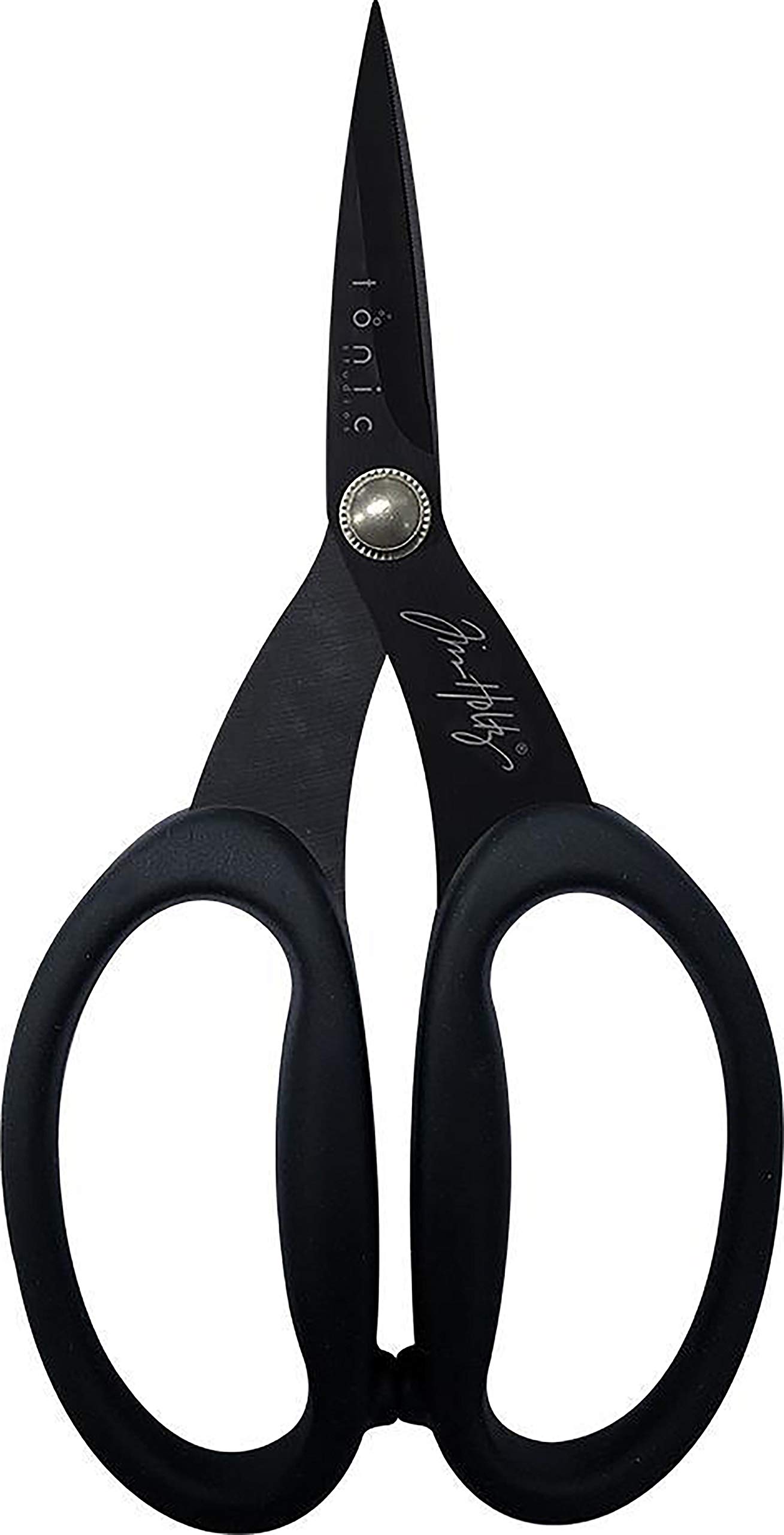 Tonic Studios Tim Holtz 817 Kushgrip Non Stick Micro Serrated Snips, 7" , Red