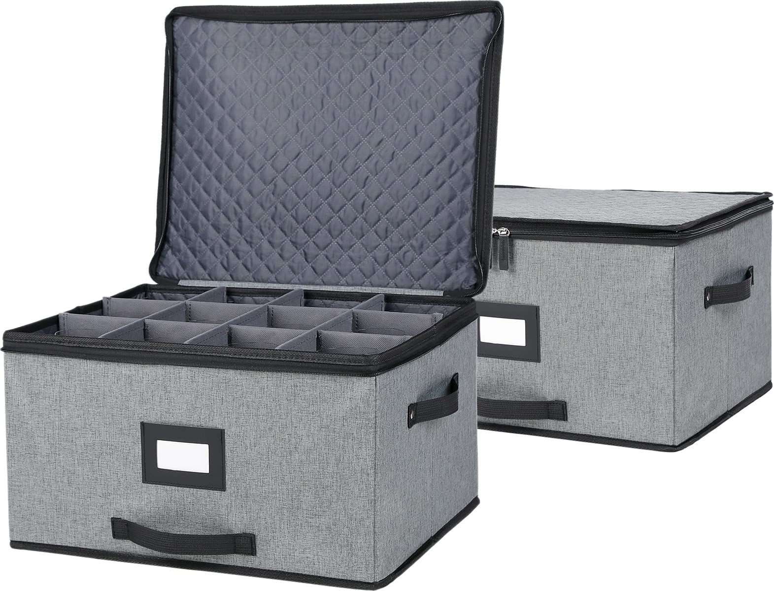 VICTORICH Ultra Large Thick Hard Shell Additional Front Handle Stemware Storage Box, Wine Glass Storage Box with Lable Window, Fully-Padded Inside with Hard Sides