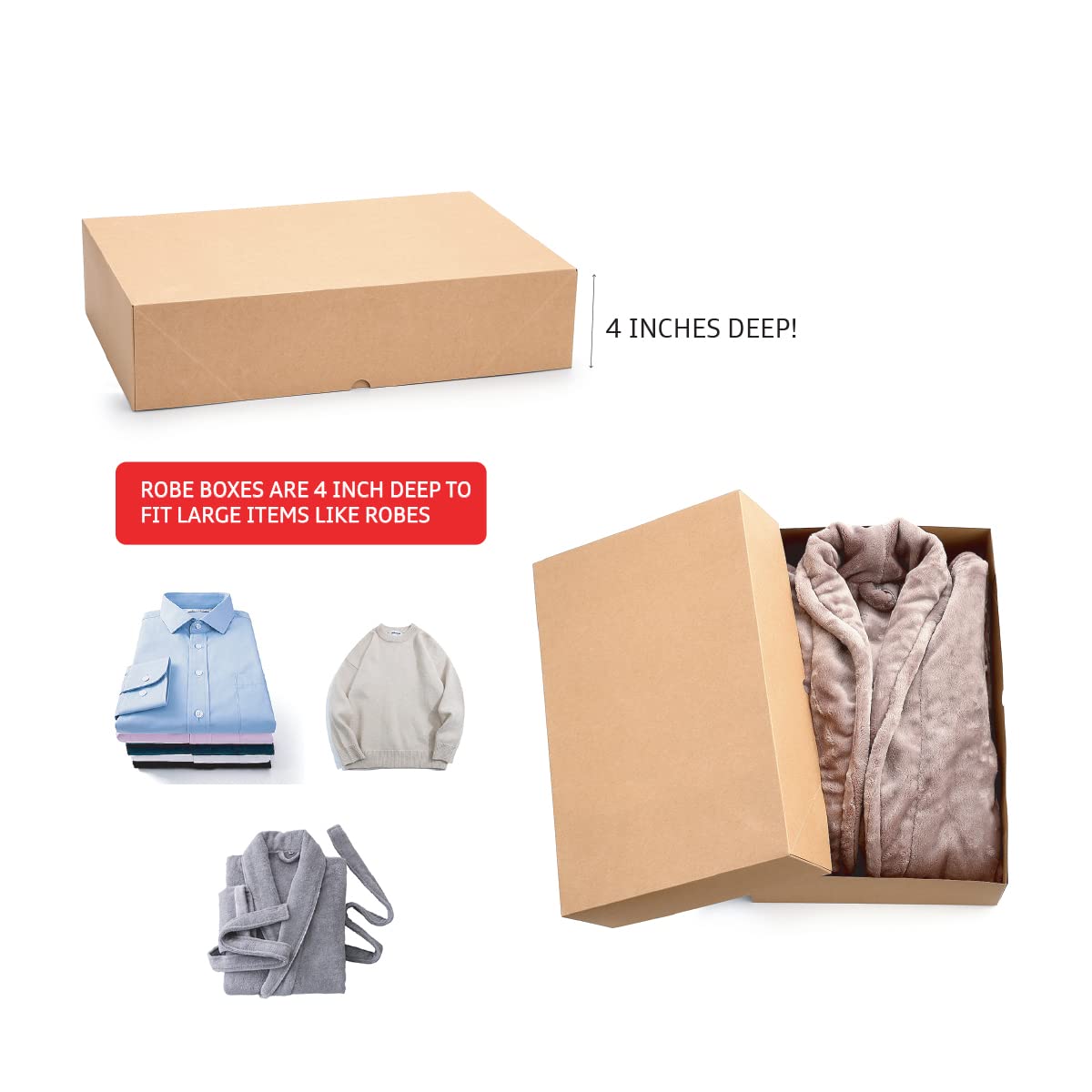MOMONI 13 Premium Kraft Gift Boxes with Lids of Assorted Sizes with 4 inch Deep Robe Boxes- Wrapping Boxes Set Christmas Gift Boxes for Christmas Gifts, Birthday, Holiday, Father's Day, Mother's Day, Birthday and More
