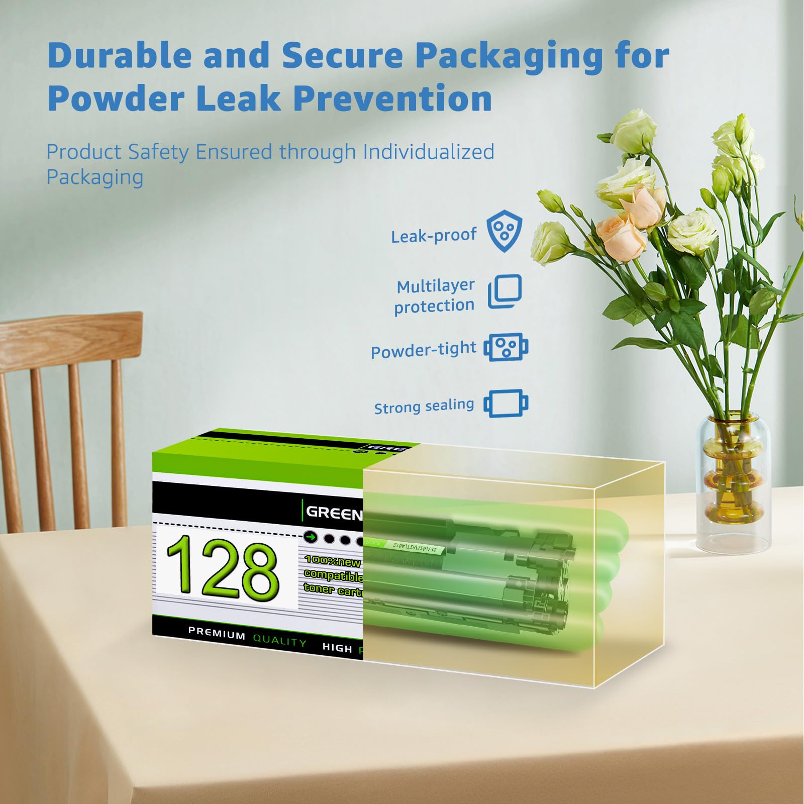 greencycle 2 PK Black Laser Toner Cartridges Compatible for Canon C128 CRG 128 ImageClass D550 D530 MF4412 MF4580dn
