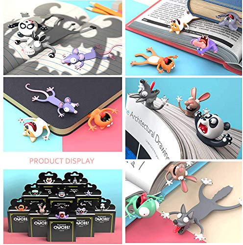 Lovely Bookmarks, Wakaka Funny 3D Cartoon Bookmark Animals Reading Bookmarks for Students Office Stationery Creative Gift Ideal for Boys Girls (Gecko)