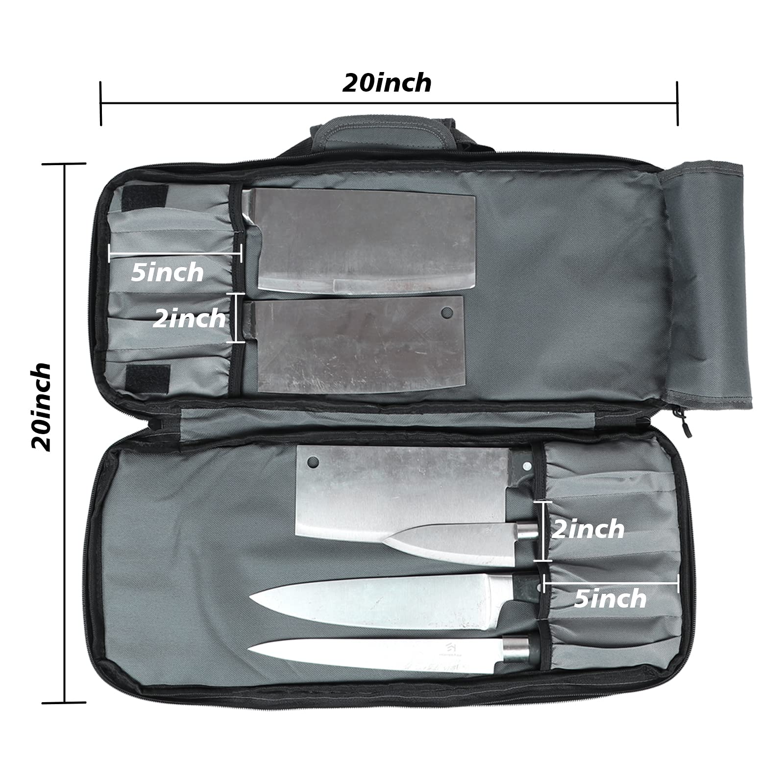 Knife Roll, Chef Knife Roll Bag, Chef Knife Storage Case With Plenty Of Room, Durable Knife Bag , Knives and Kitchen Utensils Wrap Holders Organizer for Professional Chef and Culinary School Student