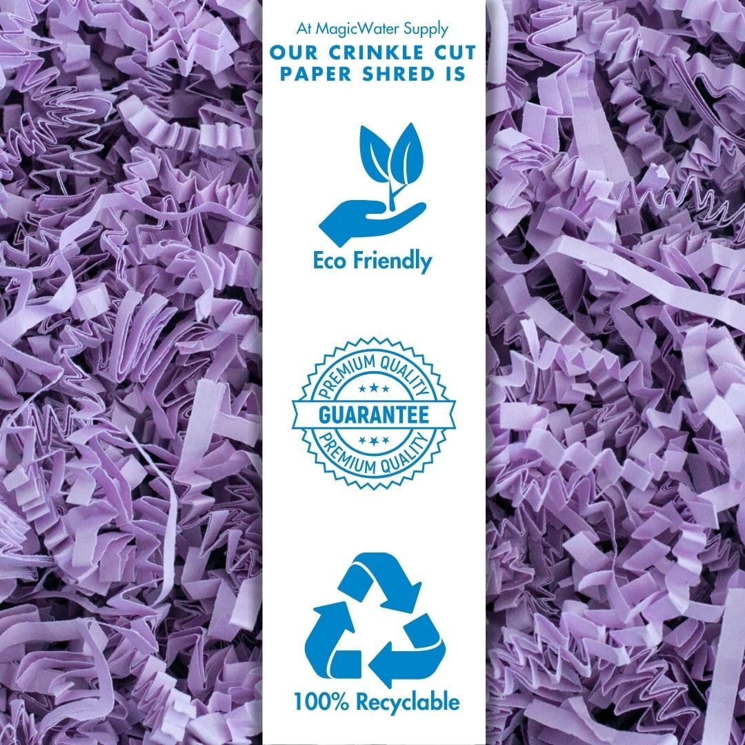 MagicWater Supply Crinkle Cut Paper Shred Filler (1 LB) for Gift Wrapping & Basket Filling - Lavender
