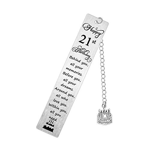 Bookmarks Birthday Gifts Inspirational Bookmarks 21st Birthday Gifts for Women Men Motivational Bookmark Book Page Markers Birthday Presents Behind You All Your Memories (21st)
