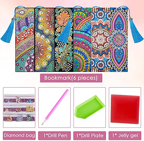 Diamond Painting Bookmarks: 5D Special Shaped Diamond Art Bookmarks,Beaded Bookmarks for Book Readers (Floral)