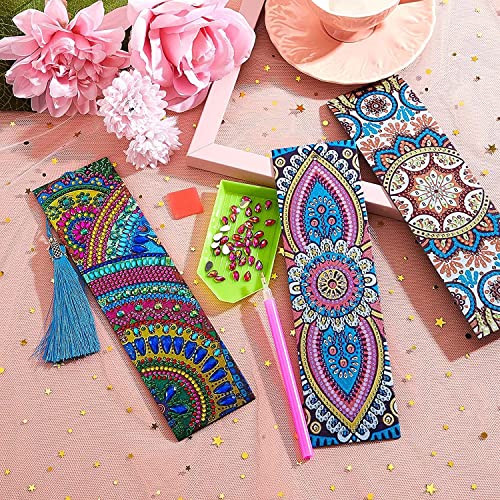 Diamond Painting Bookmarks: 5D Special Shaped Diamond Art Bookmarks,Beaded Bookmarks for Book Readers (Floral)