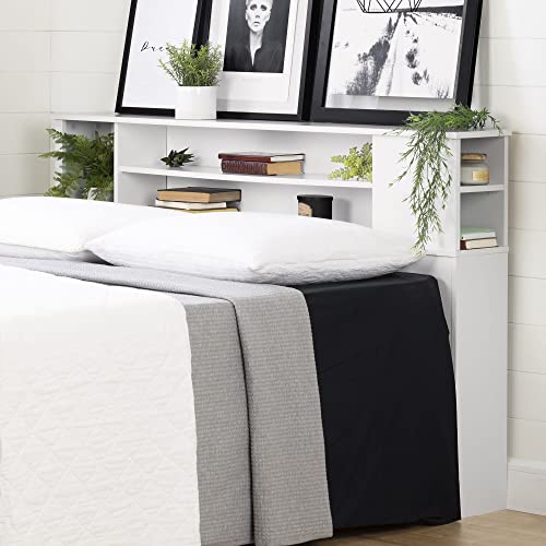 South Shore Vito Bookcase Headboard, Queen, Pure White