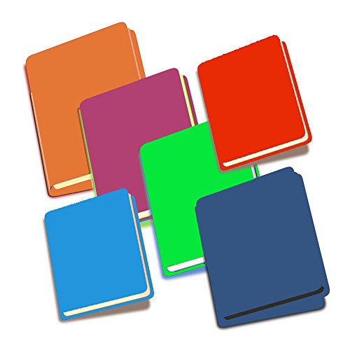 Stretchable Jumbo Book Covers 7 Pack Individual Colors Book Suits® fits Hardcover Textbooks up to 9.5" X 14" Durable Washable Reusable Extras Labels and Ruler