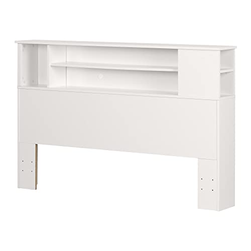 South Shore Vito Bookcase Headboard, Queen, Pure White