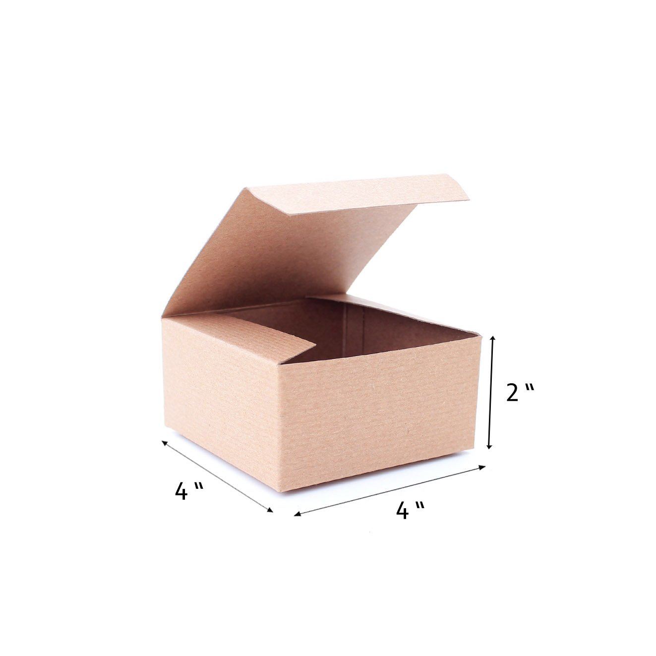 AwePackage 12 Count of Pinstripe Kraft Gift Box - 4x4x2