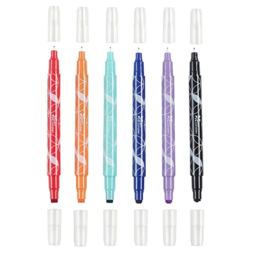 Erin Condren Dual-Tip List Markers - Teacher Organization - 6 Pack - Stamp Important Notes, Highlight Student's Answers and Check Off To-Do Lists! Teaching Essentials
