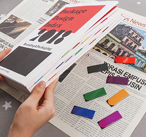Magnetic Bookmarks,60 Pack 20 Solid Color Magnet Page Clip Small Bookmark for Book Lovers, Gift, Women, Man, Kids, Tudents, Teachers, School, Home, Office, Reading Supplies(2 x 0.8 inch)