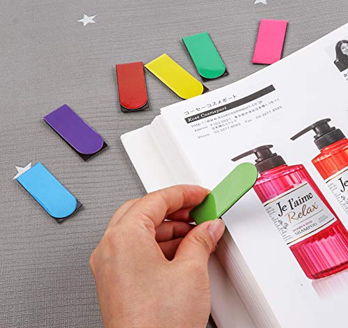 Magnetic Bookmarks,60 Pack 20 Solid Color Magnet Page Clip Small Bookmark for Book Lovers, Gift, Women, Man, Kids, Tudents, Teachers, School, Home, Office, Reading Supplies(2 x 0.8 inch)