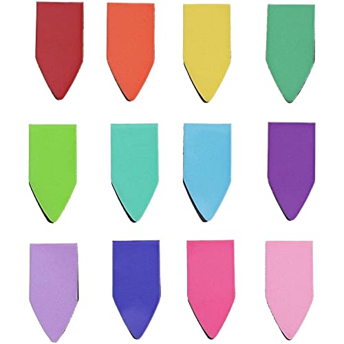72 Pack Rainbow Arrow Magnetic Bookmarks, Bulk Mini Magnet Page Clip Markers for Reading, 12 Colors (1 x 0.5 in)