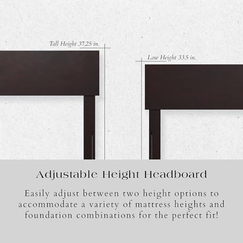 AFI Orlando Queen Size Headboard with Attachable Charger in Espresso