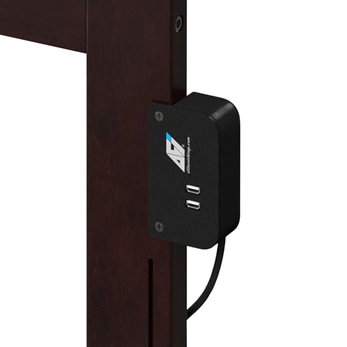 AFI Orlando Queen Size Headboard with Attachable Charger in Espresso