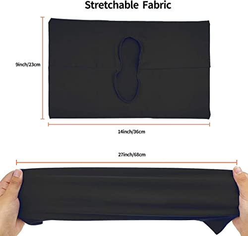 2 Pack Stretchable Book Sleeve Covers, for Paperbacks Hardcover Textbooks up to 9" x 12", Office Supplies with Free Sticker Labels (2 Pack, Rose Red + Pink)