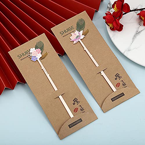 Metal Bookmark-Lotus Flower Theme Bookmarks,Metal Charms,Inspirational Quotes Bookmarker Page Markers School Supplies Students Page Label(A)