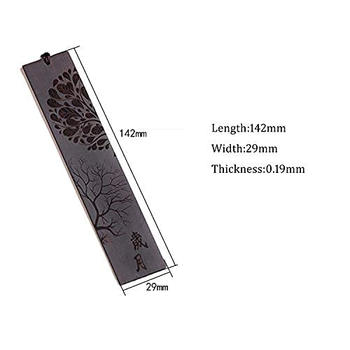 Wooden Handmade Carving PUTAHQ Natural Wood Bookmarks Gift Box Set,Handmade Natural Bookmarks with Tassel, Gift for Teachers, Students, Men and Women.?Years, Fleeting time?