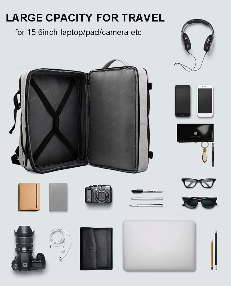 Extra Large Laptop Backpack, 40L Carry on Backpack Airline Approved Travel Backpacks Daypack Business College School Laptop Backpack with 6 Packing Cubes