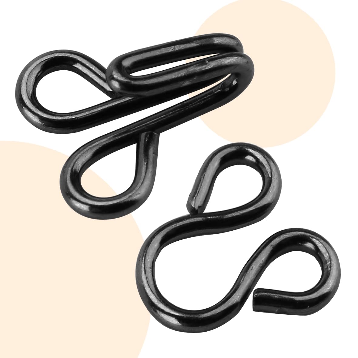 KACOLA 60 Set Sewing Hook and Eye Latch for Clothing, Bra Hooks Replacement, Large Hooks and Eyes Clasps for Clothing, Sewing DIY Craft, 3 Sizes 23/17/12.5mm, Black and Silver