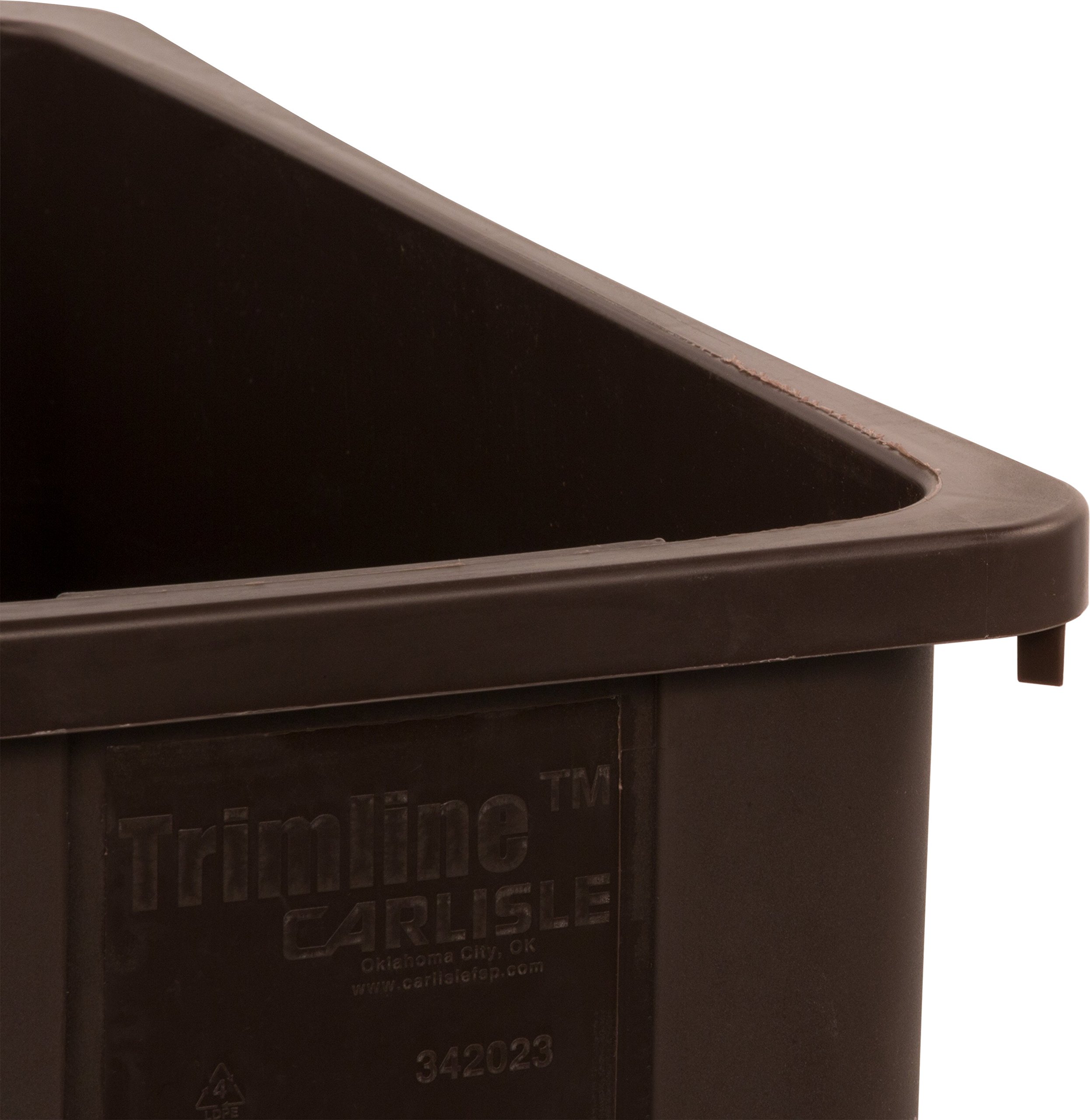 Carlisle FoodService Products 34202369 TrimLine Polyethylene Waste Container, 23 Gallon Capacity, 20" Length x 11" Width x 29.88" Height, Dark Brown (Case of 4)