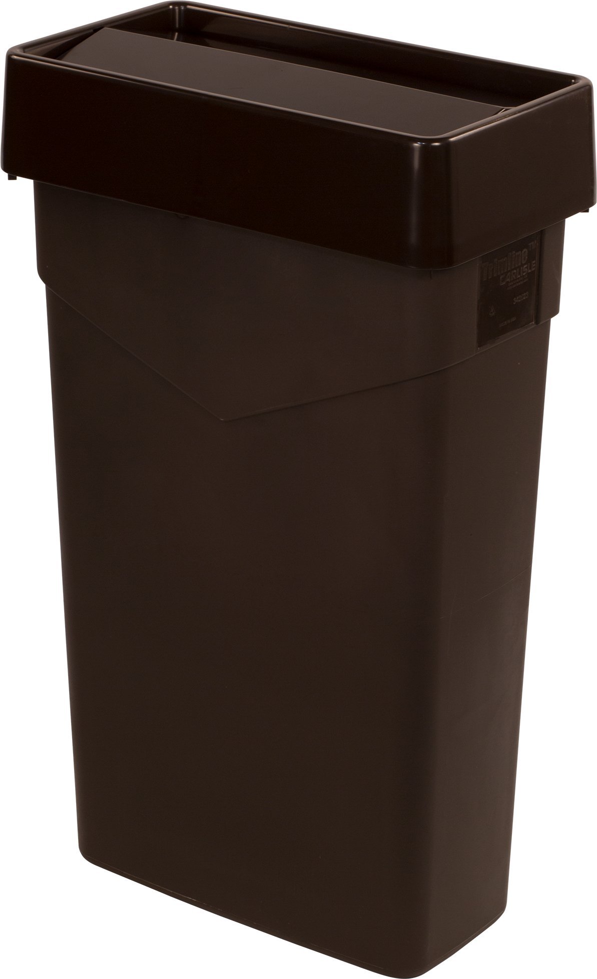 Carlisle FoodService Products 34202369 TrimLine Polyethylene Waste Container, 23 Gallon Capacity, 20" Length x 11" Width x 29.88" Height, Dark Brown (Case of 4)